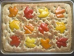 Fall Focaccia with Bell Pepper "Maple Leaves"