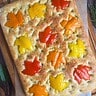 Fall Focaccia with Bell Pepper "Maple Leaves"