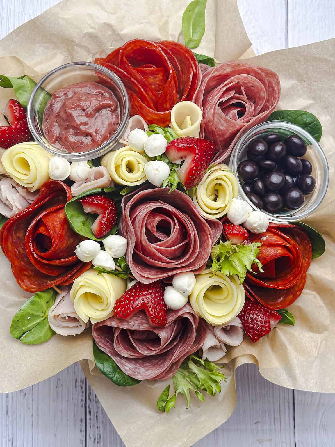 How To Make A Charming Charcuterie Bouquet With Salami Roses