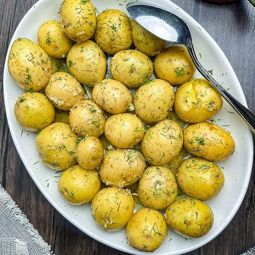 Buttered New Potatoes with Dill, Lemon, and Garlic