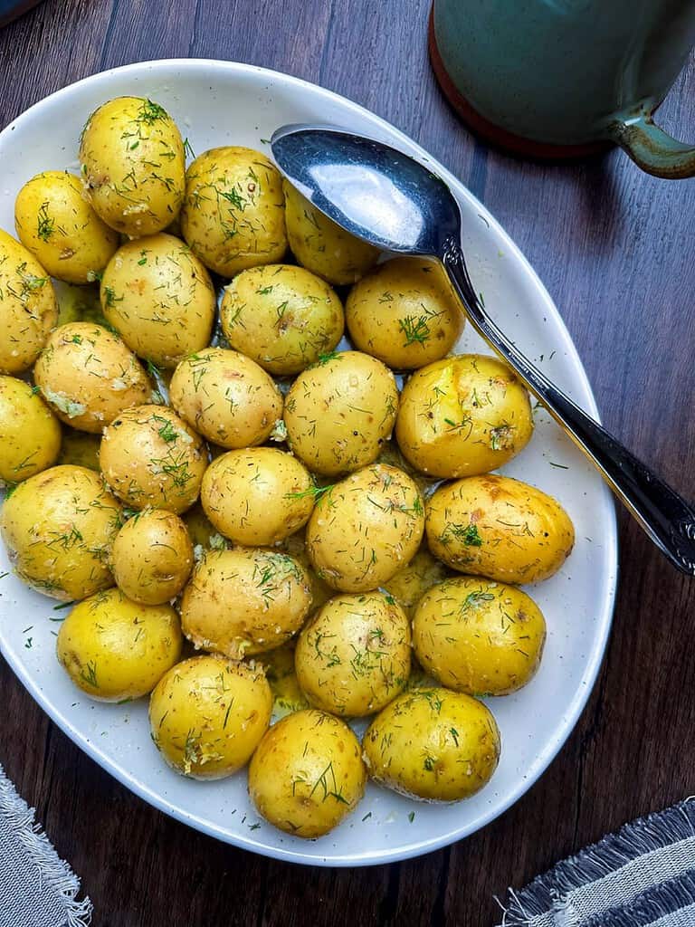 Buttered New Potatoes with Dill, Lemon, and Garlic