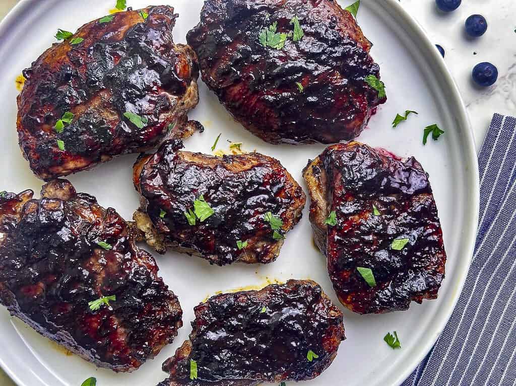 Grilled Chicken with Blueberry BBQ Sauce
