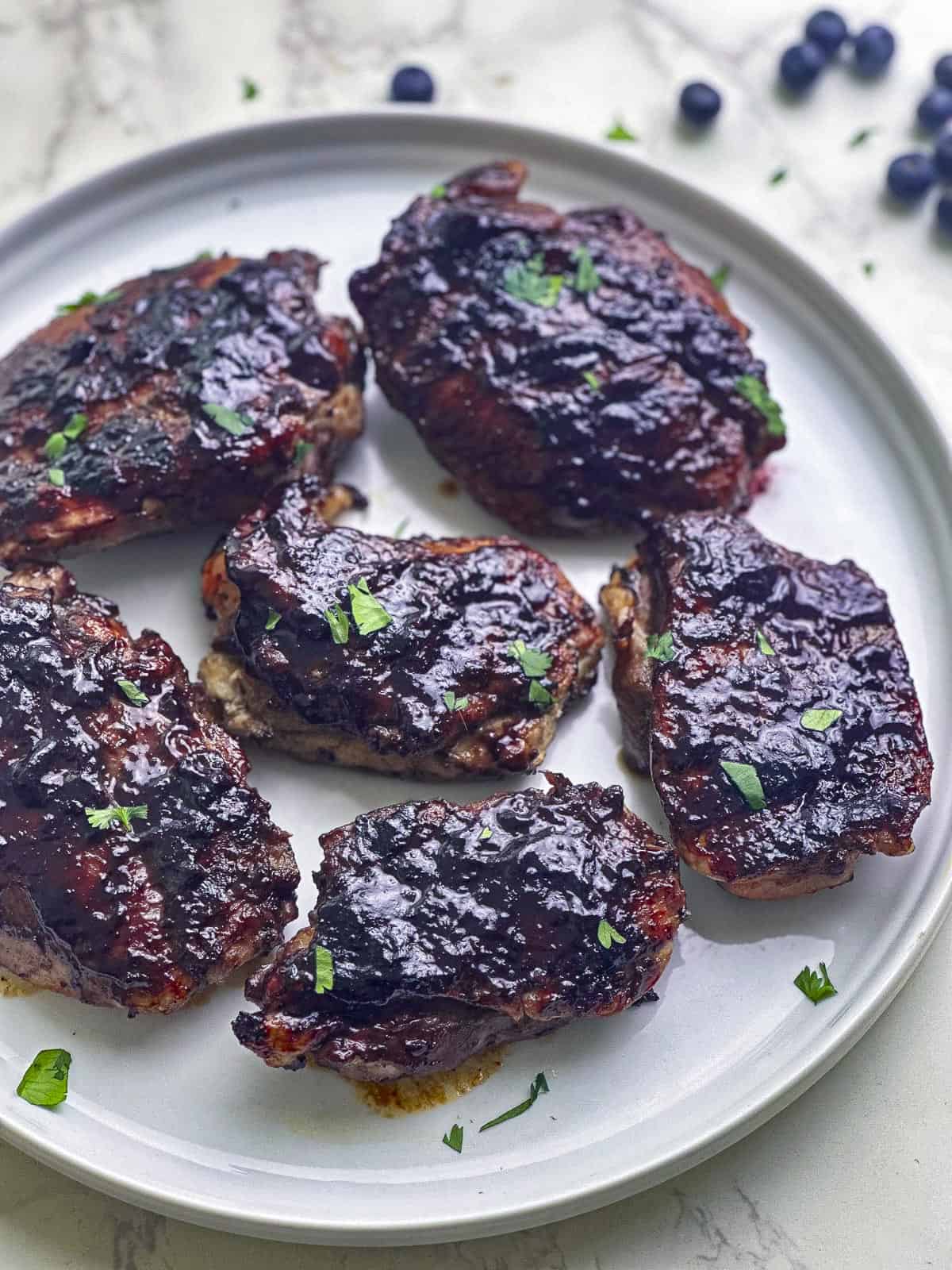 Grilled Chicken with Blueberry BBQ Sauce