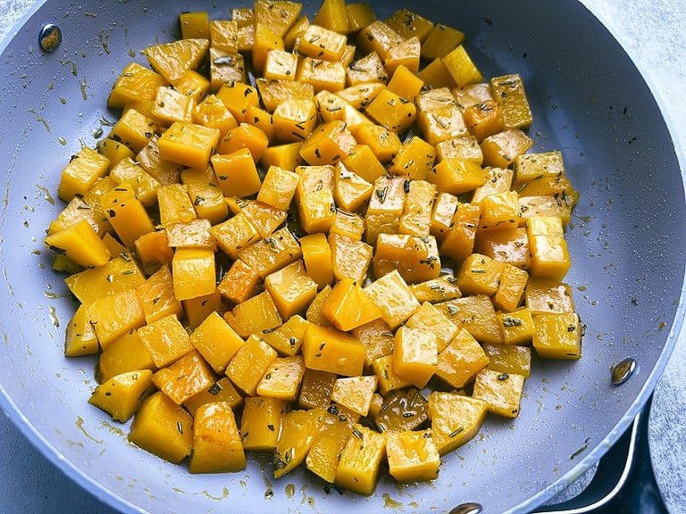 Skillet Butternut Squash with Apple Cider Glaze