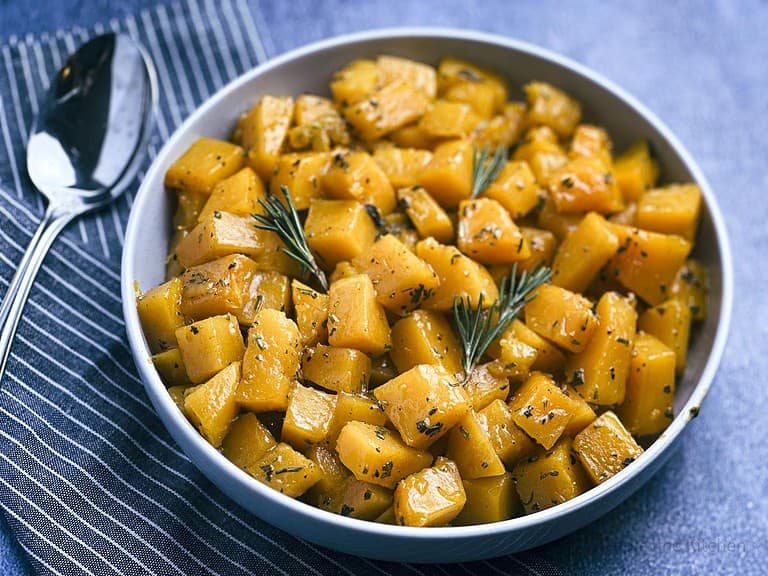 Skillet Butternut Squash with Apple Cider Glaze